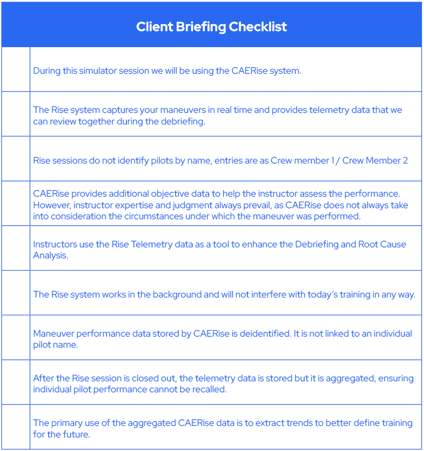 Briefing Tips – CAE