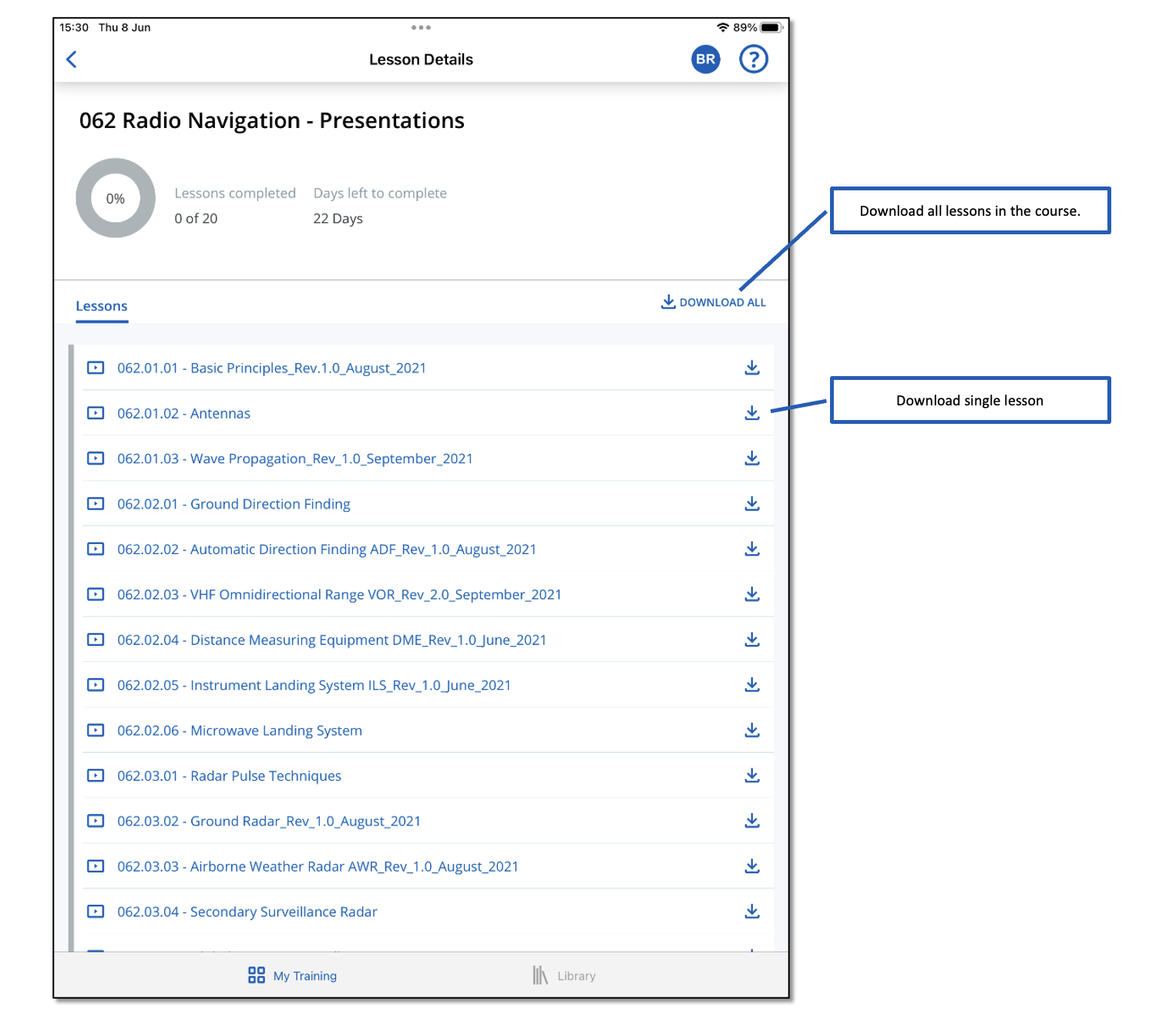 How to access e-learning content in offline mode with Crew Training – CAE
